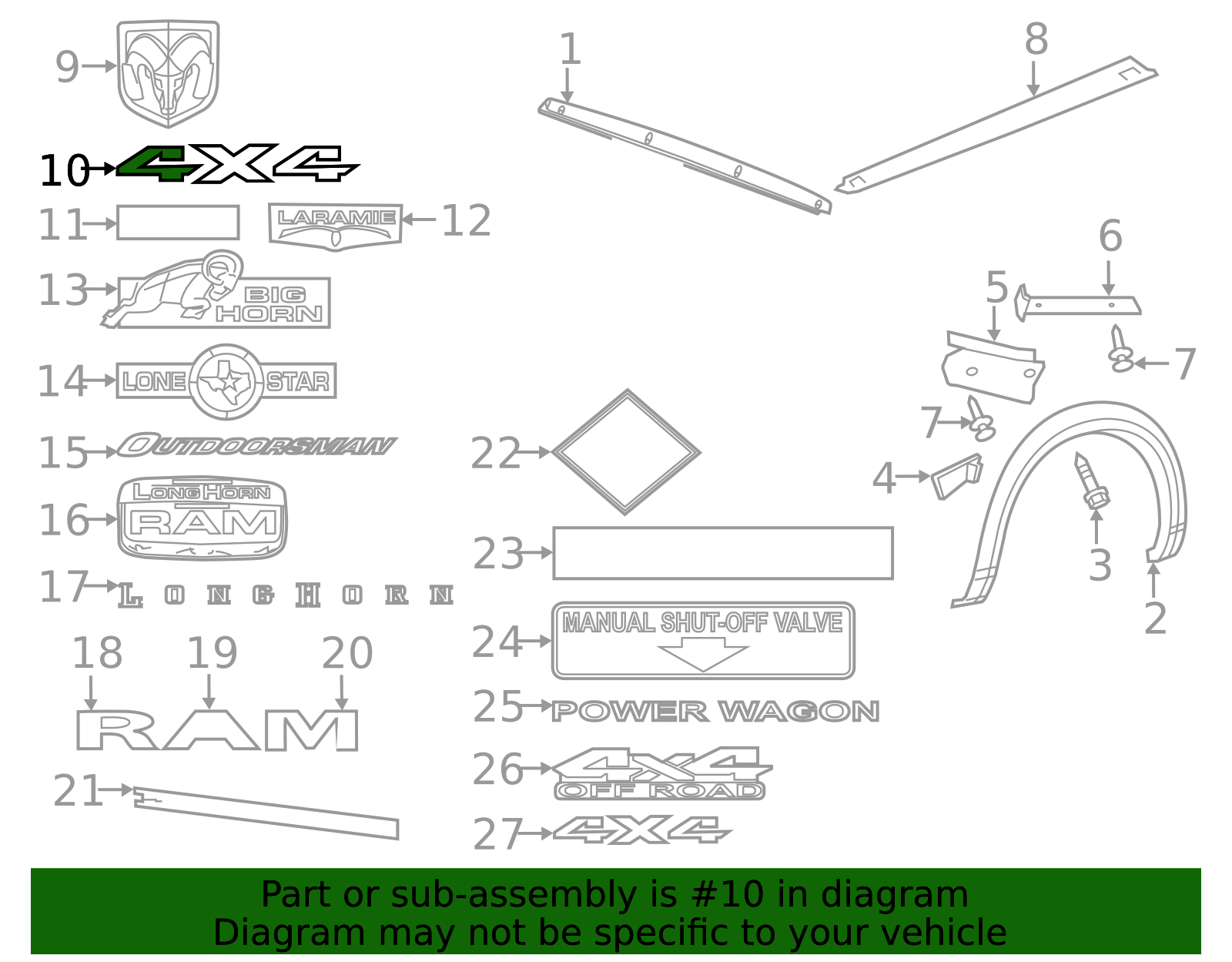 2013-2024 Ram Nameplate 68250541AA | Mopar Parts Canada