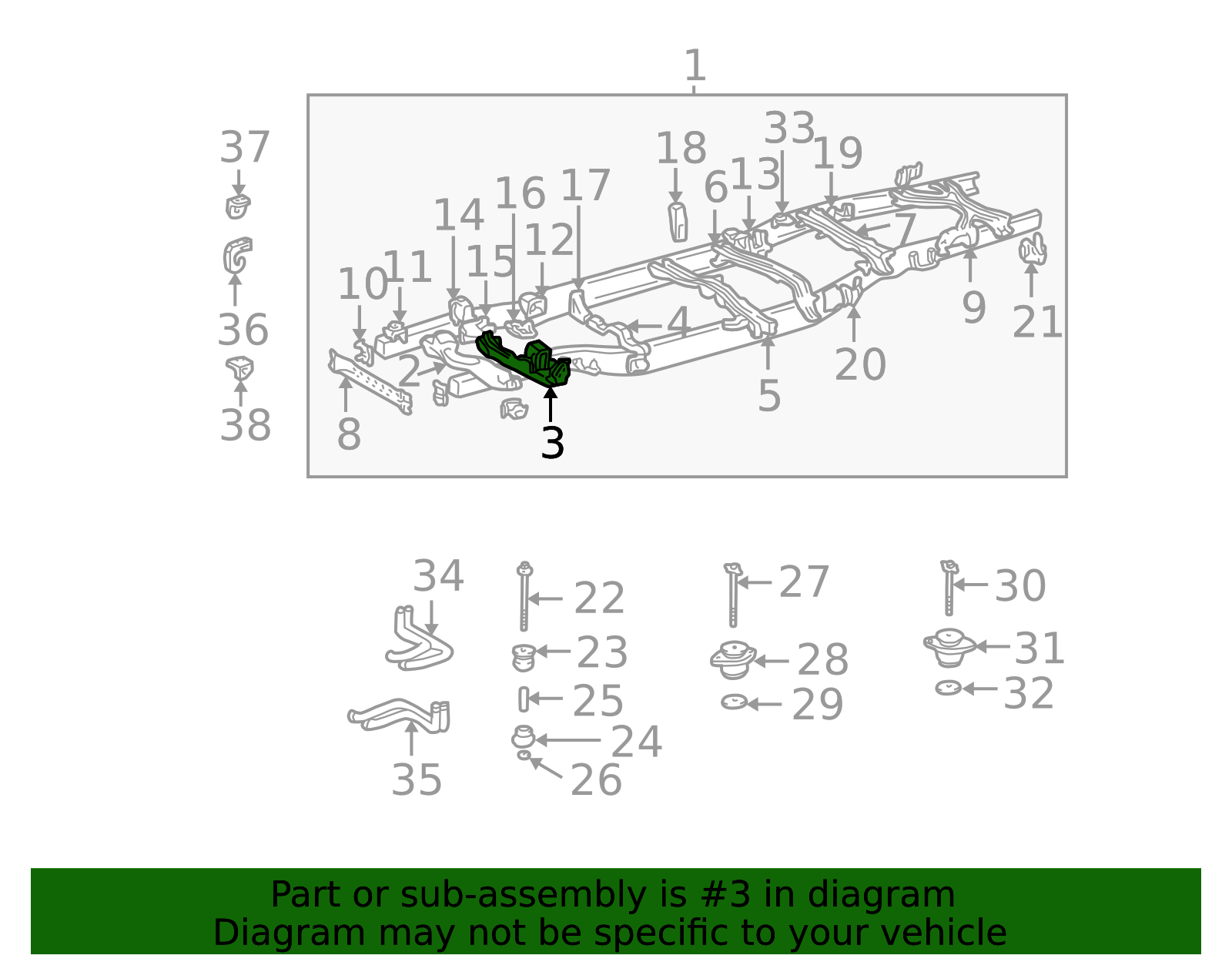 512020c011 - Toyota Cross-Member 2000-2007 Toyota | Retail Performance ...