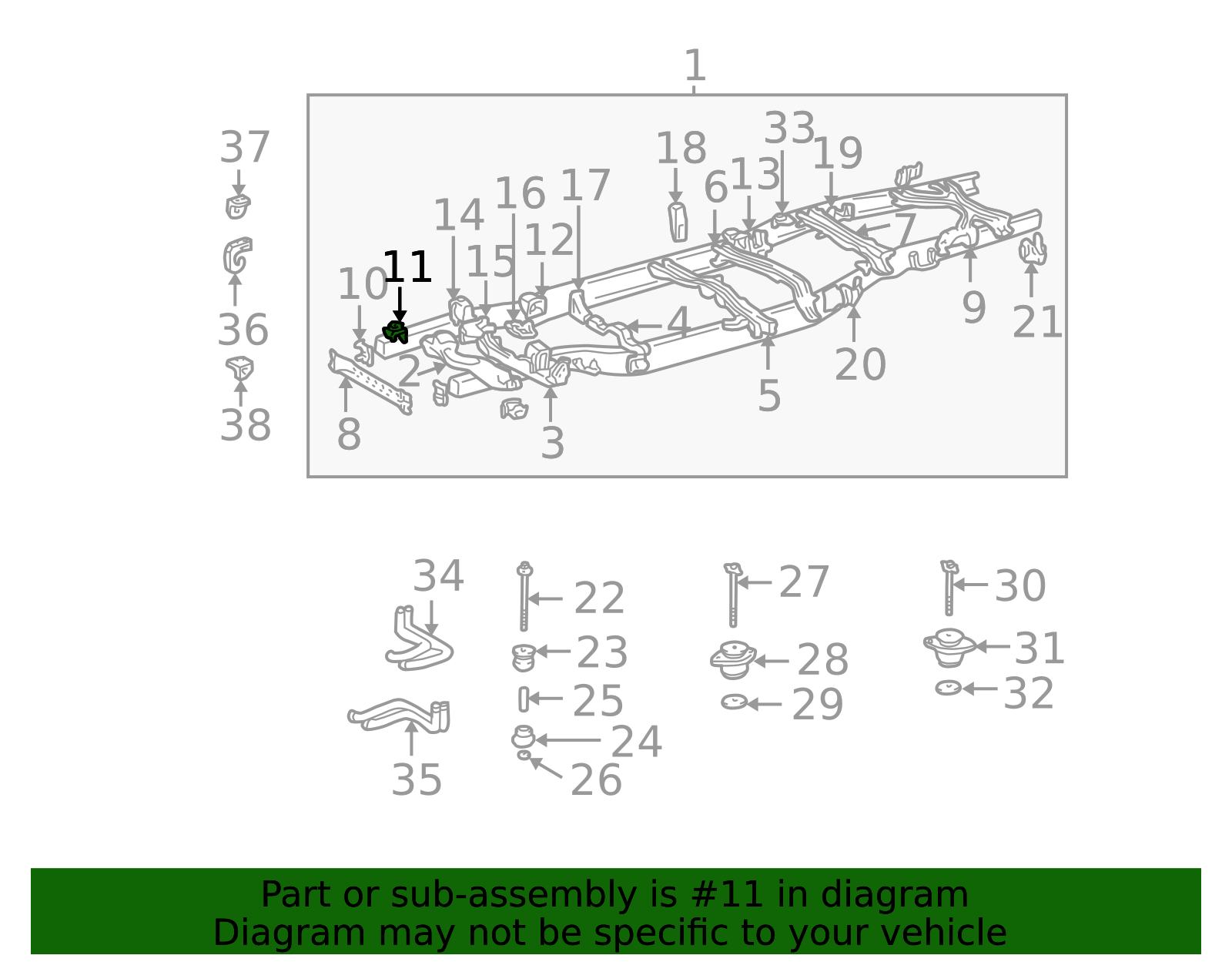 Genuine Official Toyota Cab Mount Bracket part# 51701-34030 for ...