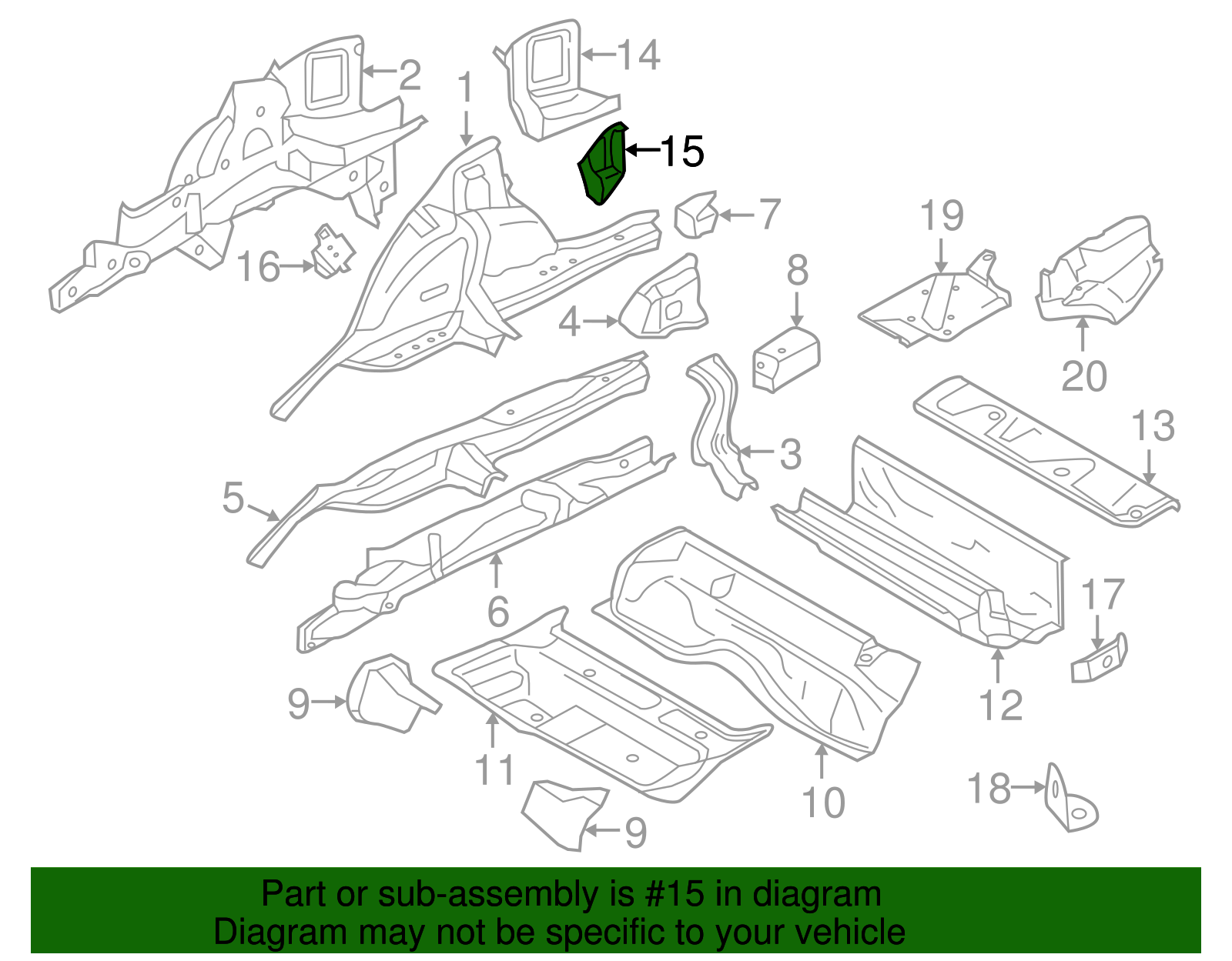 2012-2020 BMW Floor Side 41-00-7-376-610 | BMW OEM Parts