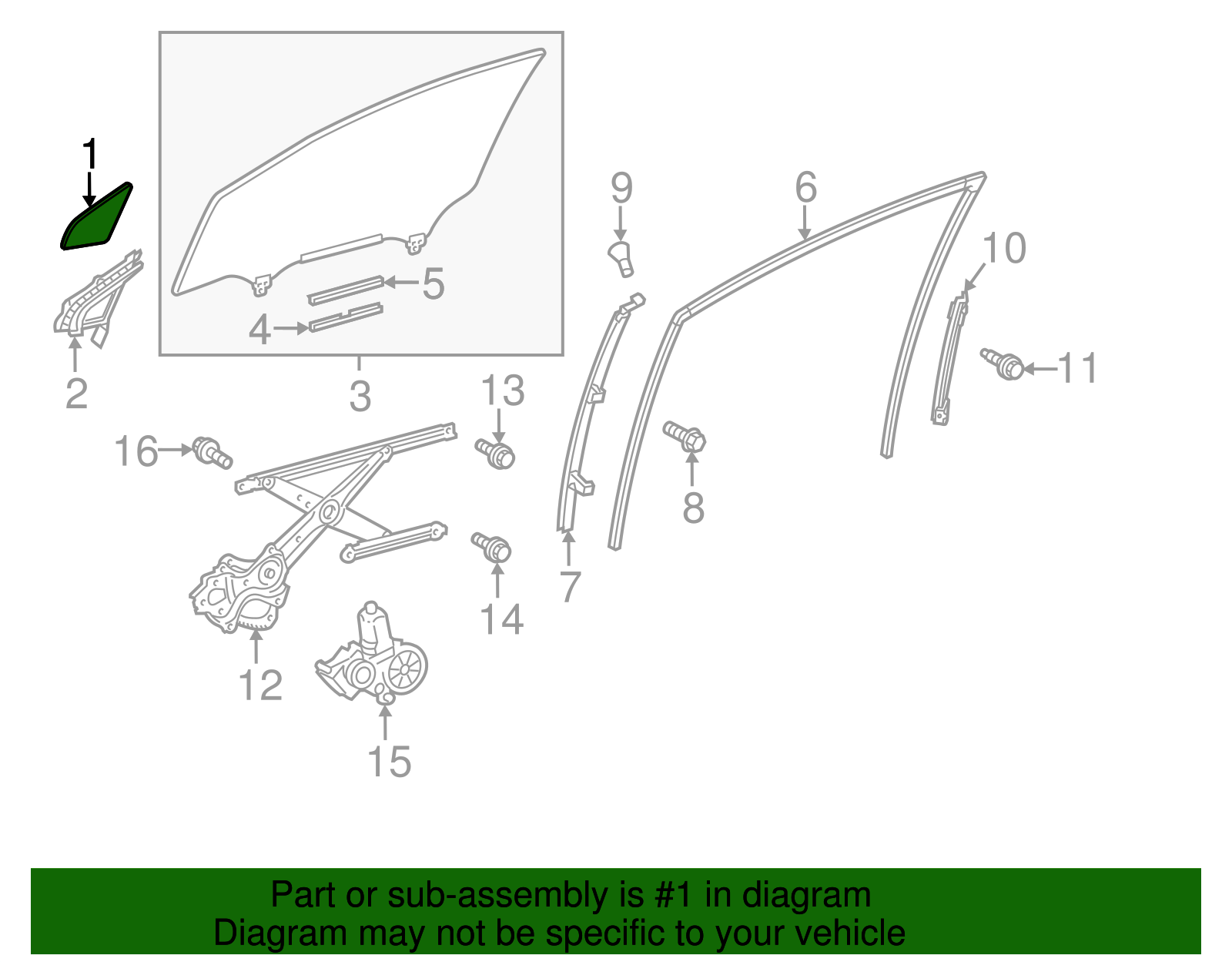 2012-2019 Toyota Prius C Fixed Glass 68126-52060 | Toyota Parts Center