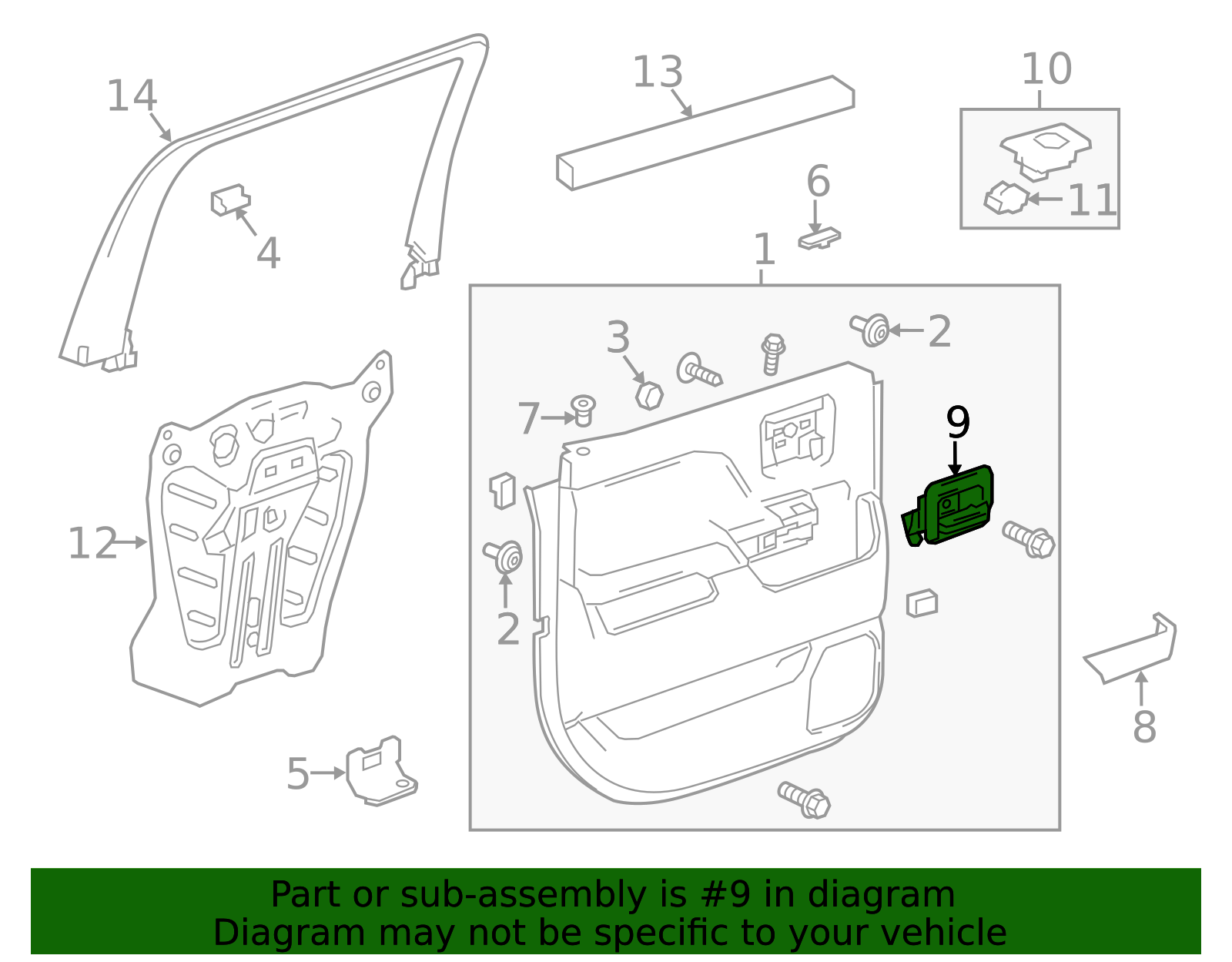 2014-2019 GM OEM NEW 14-20 GM Silverado Sierra Interior Rear Passenger ...