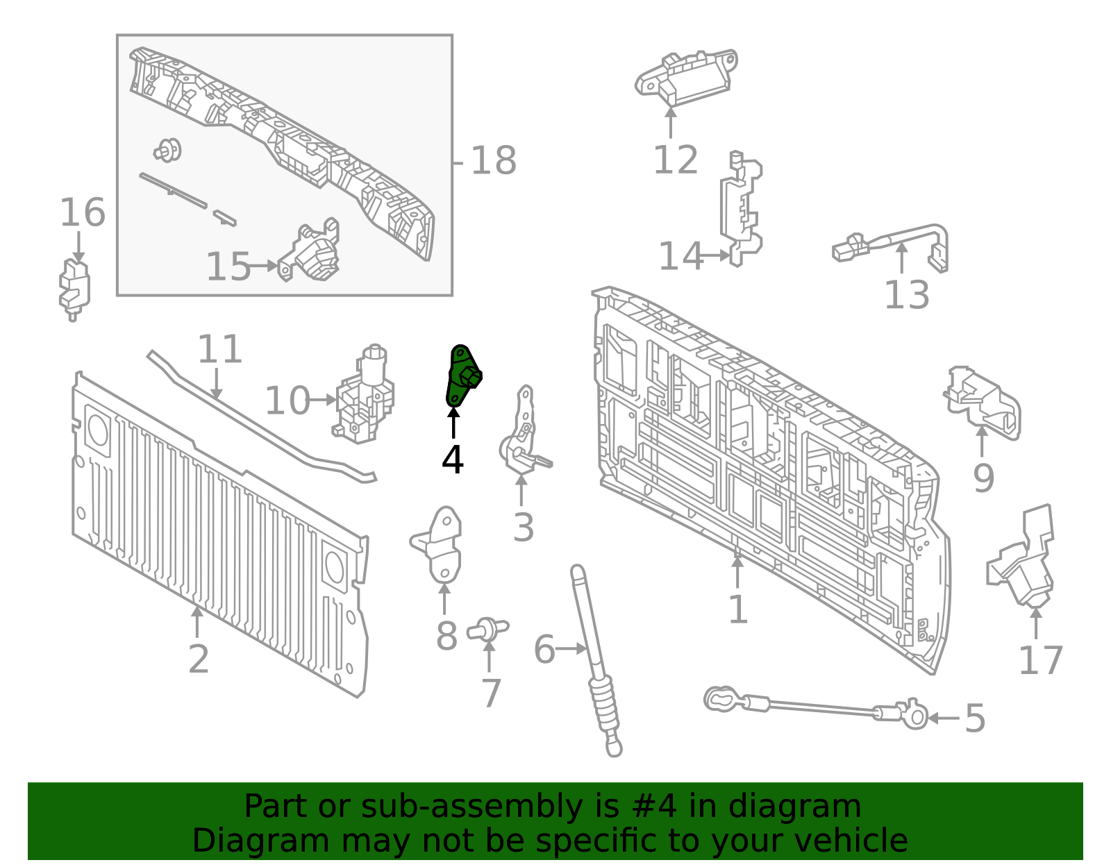 66101-0C060 - High-Quality Hinge for 2022-2024 Toyota Tundra ...