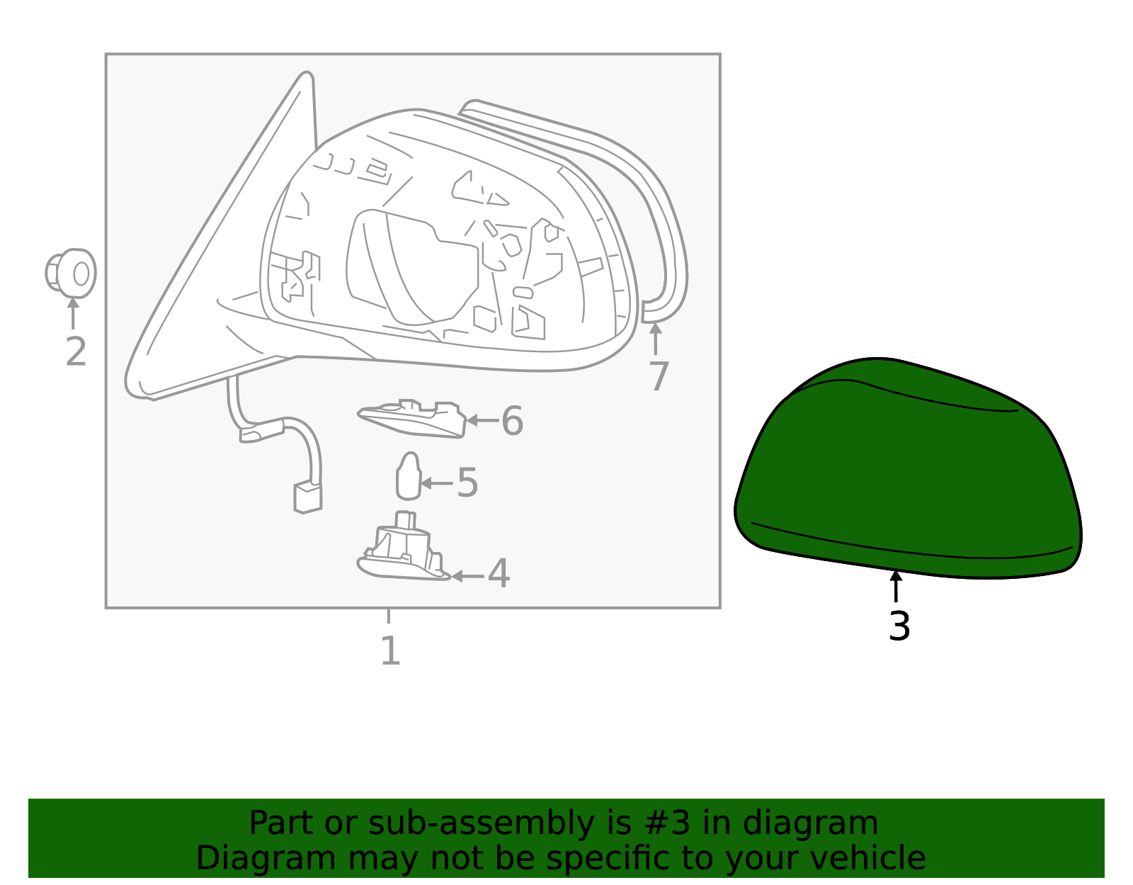 2008-2010 Toyota Highlander Mirror Cover - DRIVERS SIDE 87945-0E020-J1 ...