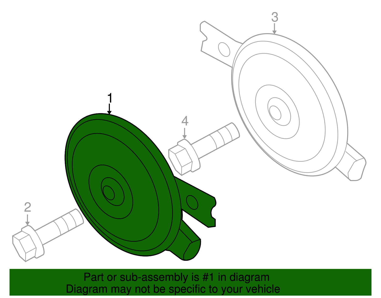 1995-2016 Hyundai Low Note Horn 96610-3K001 | OEM Parts Online