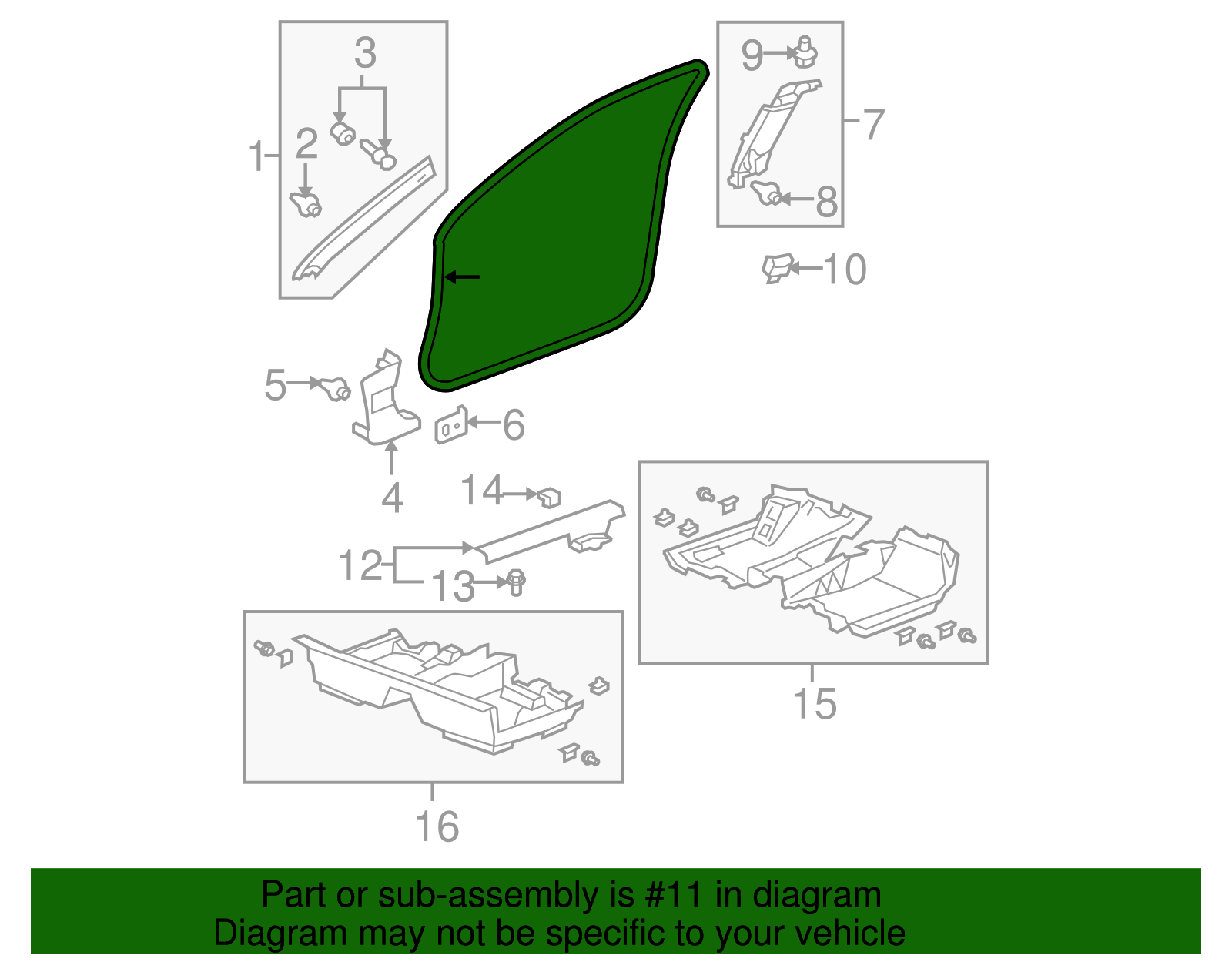 72350-TE0-A01 - 2008-2012 Honda Accord - Weatherstrip L Front Door ...