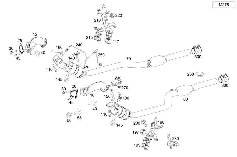 2013-2020 Mercedes-Benz SL550 Exhaust Gas Line, Front 231-490-21-00 ...