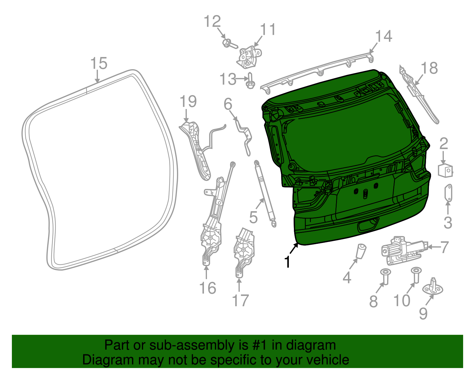 2017-2025 Jeep Compass Lift-gate 68456014AA | Mopar Parts Canada
