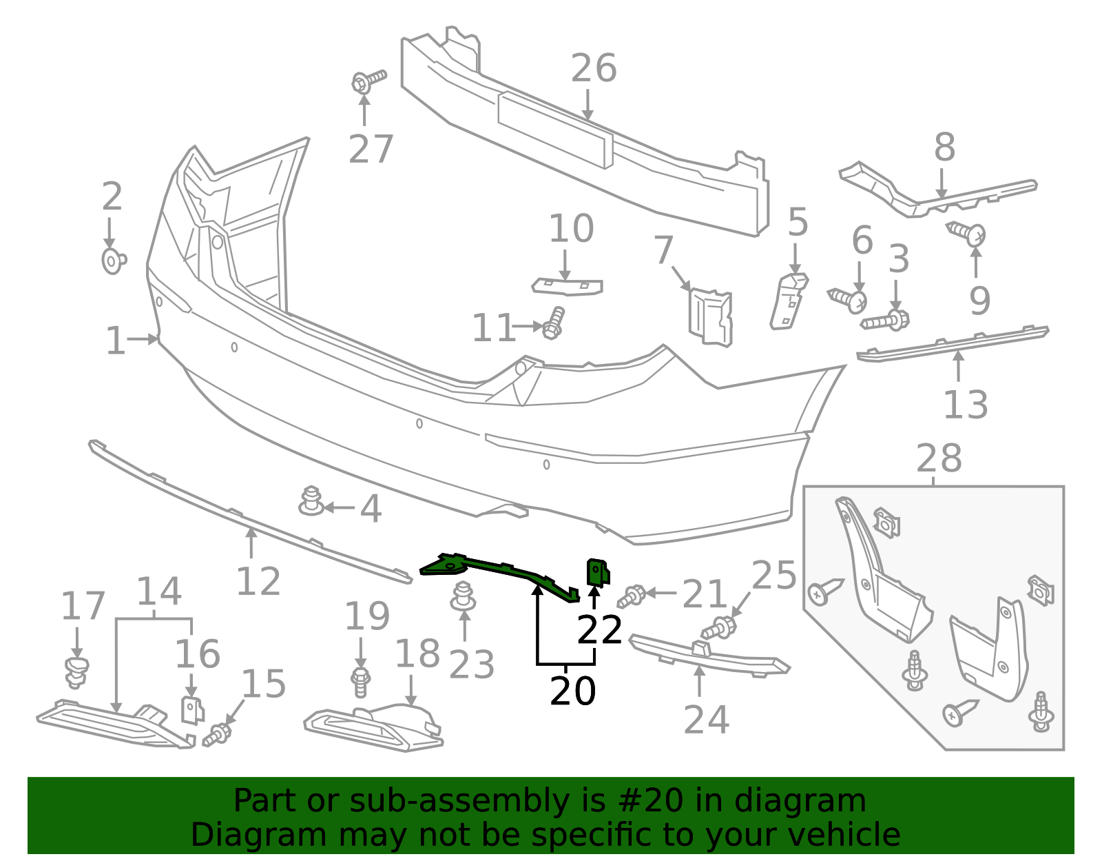 71514-TVA-A10 - Garnish R Rear Bumper Side (Lower) - 2018-2020 Honda ...