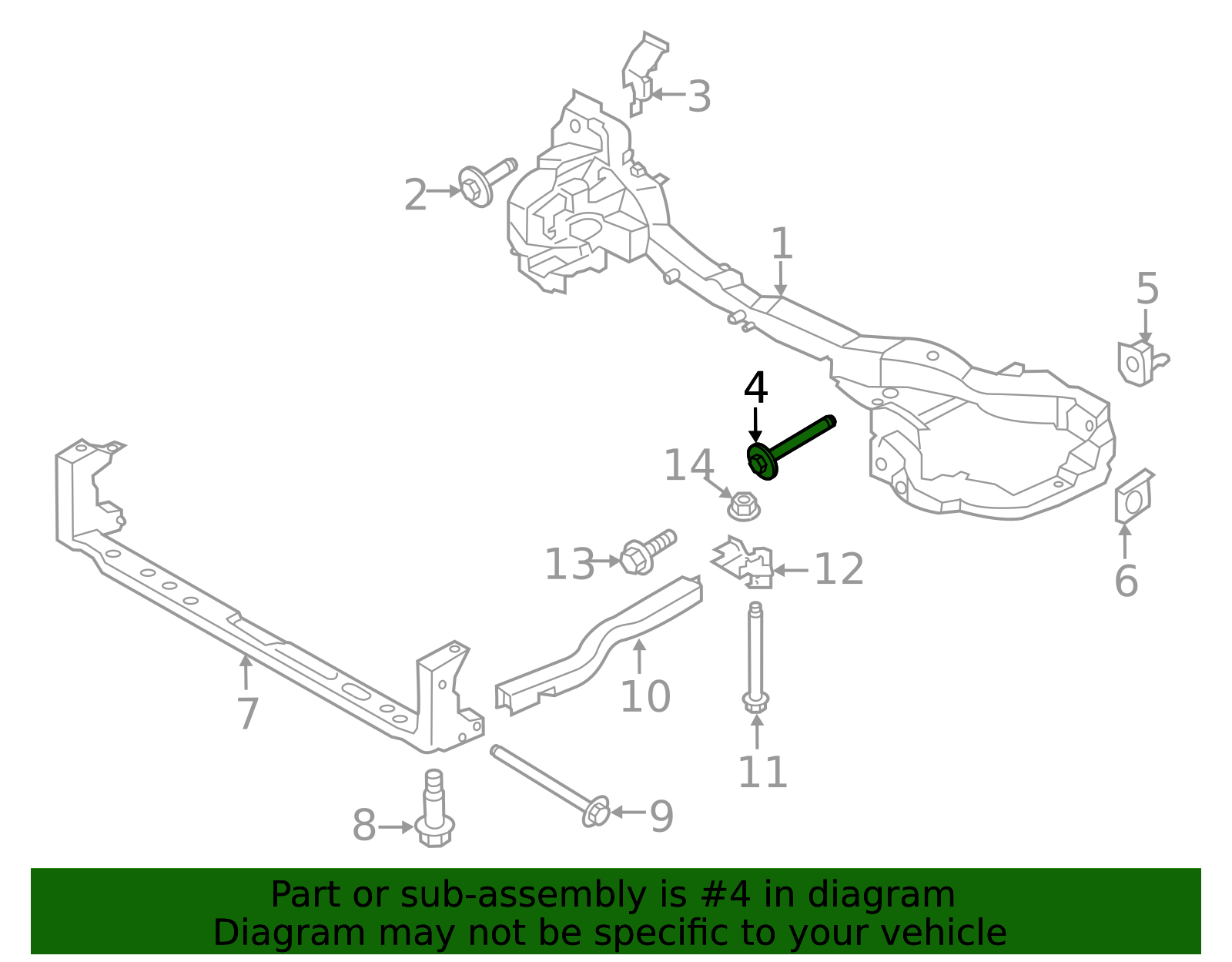 Ford Dealership 2012-2023 Ford Radiator Support Tie Bar Bolt W715585 ...