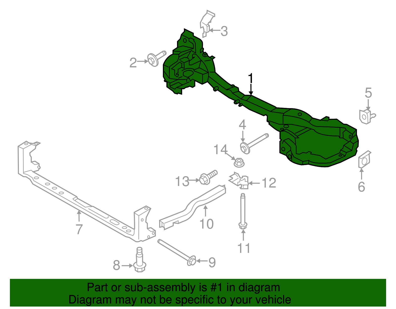 EJ7Z-8A284-D - Upper Reinforced 2015-2019 Lincoln MKC | Ford Parts Center