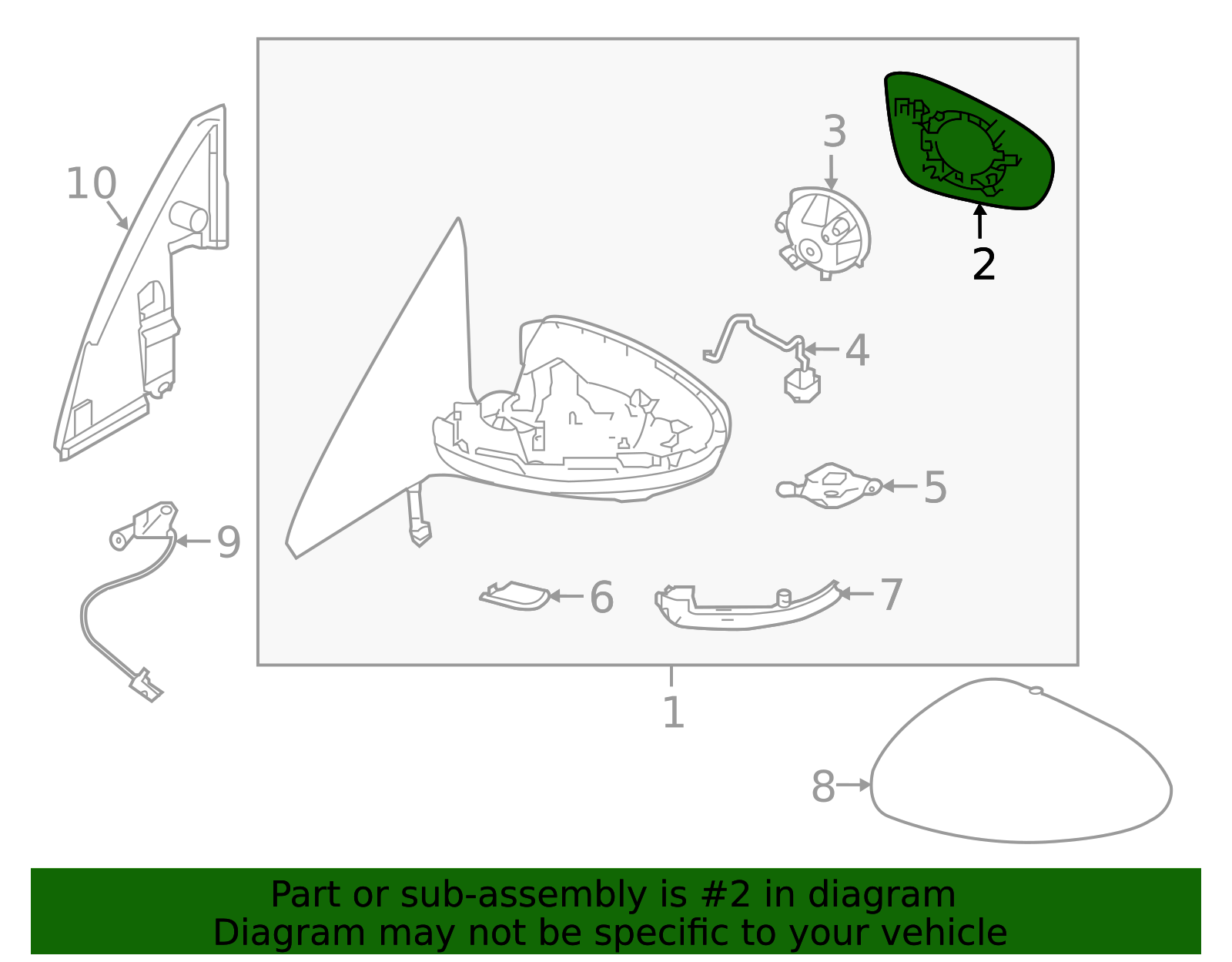 96366-6CA1A - 2019-2025 Nissan Altima - Mirror Glass | Anicra Nissan Parts