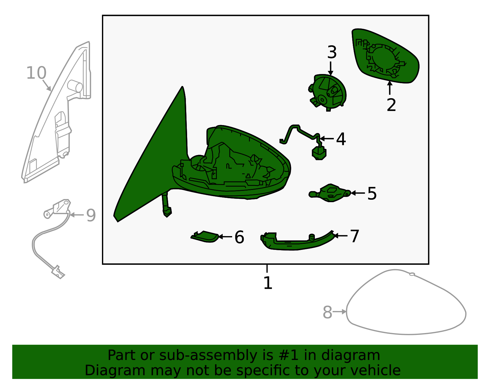 2019-2022 Nissan Altima Mirror Outside 96301-6CA0B | Bill Kay Nissan Parts