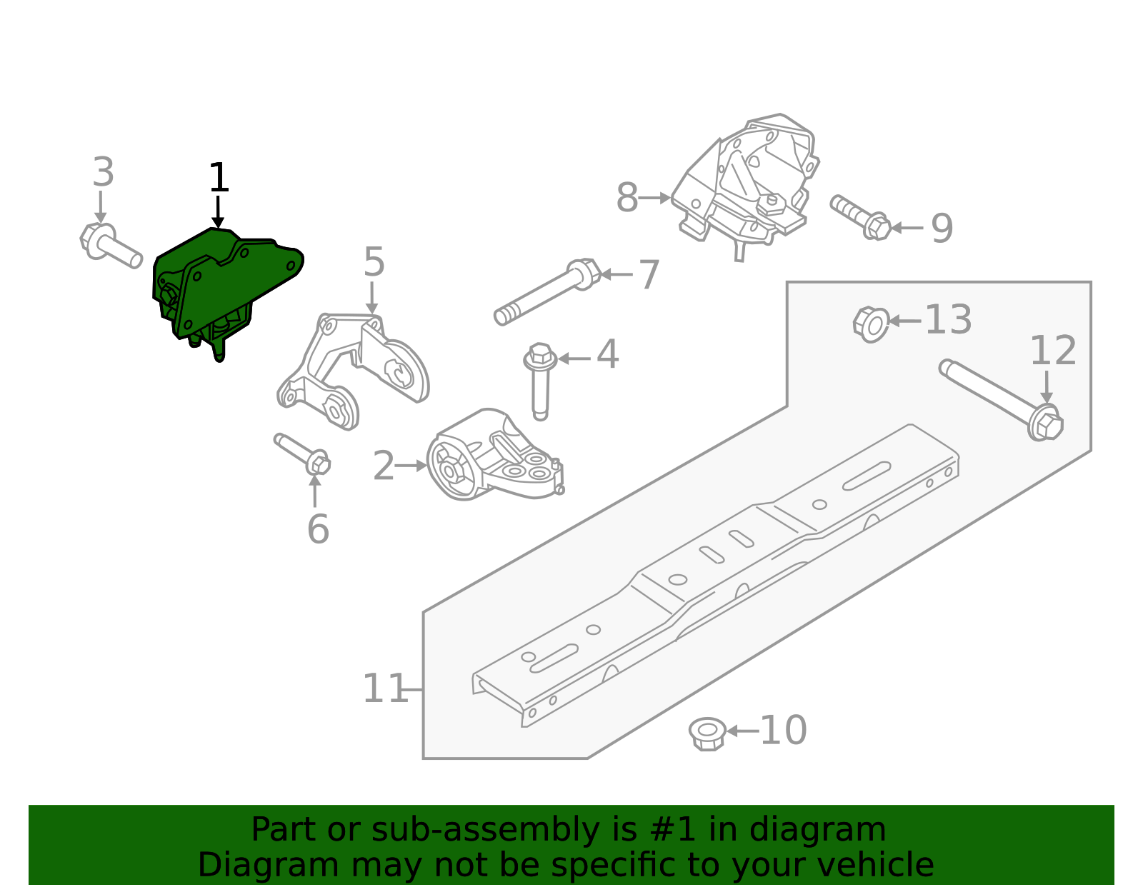 bl3z6038g - Ford Motor Mount - Passenger Side (RH) | GetOEMParts.com