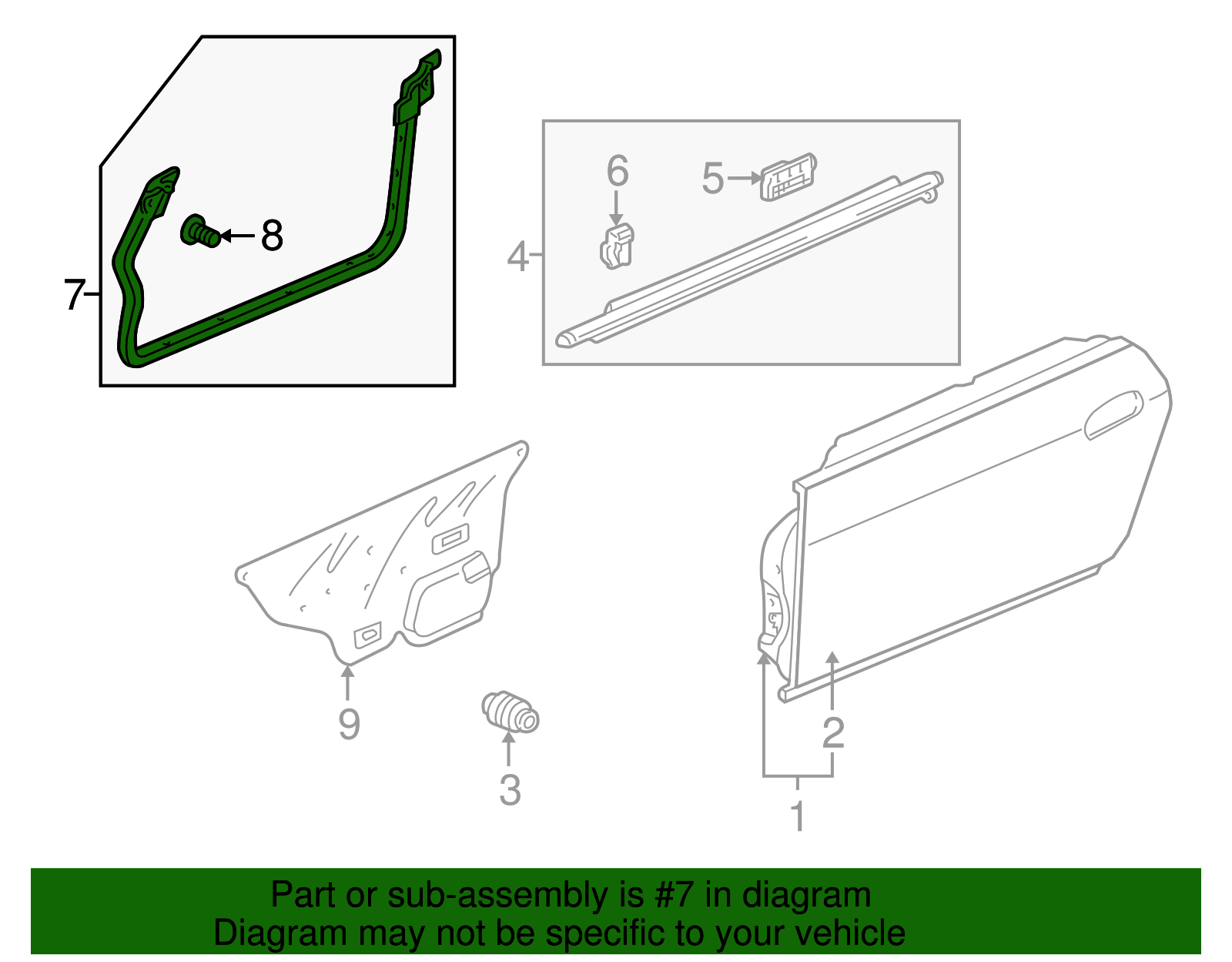 72310-S2A-023 - Weatherstrip R Door - 2000-2009 Honda S2000 | Honda Parts Cheap