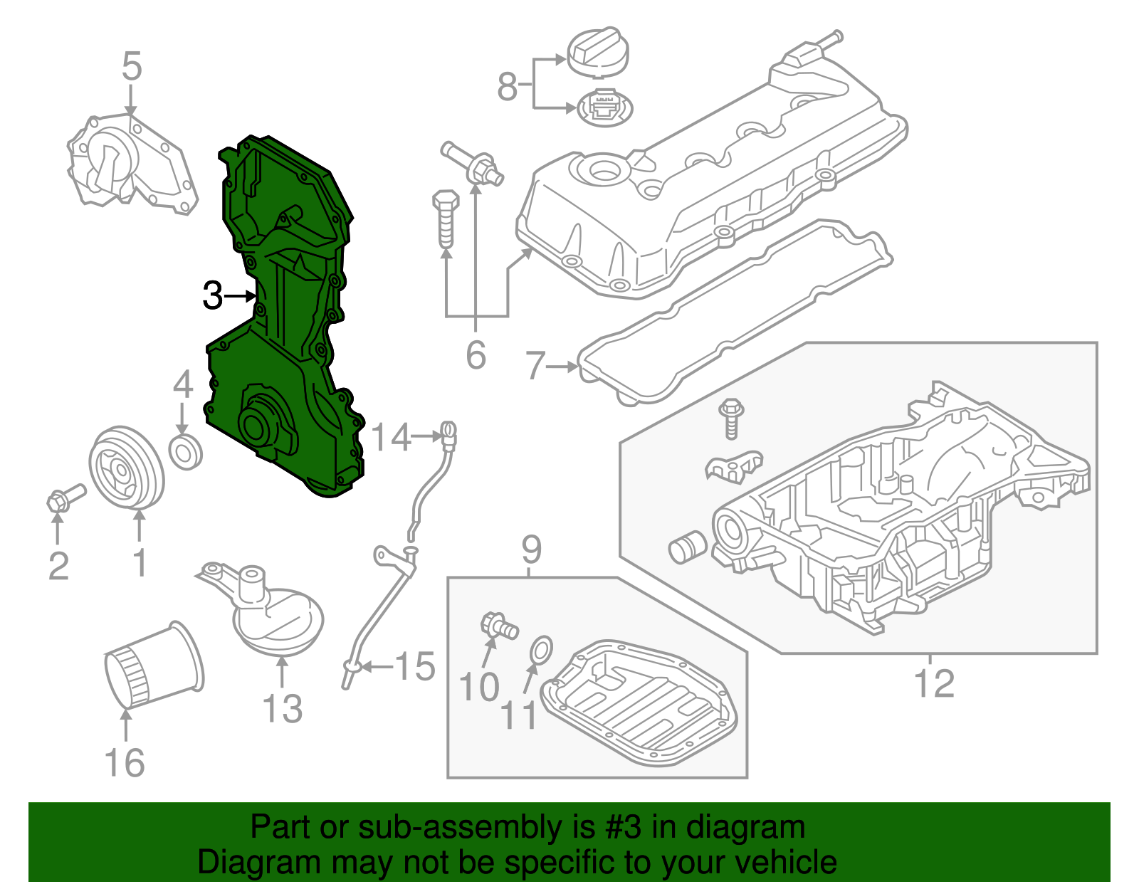 2016-2020 Nissan Rogue Front Cover 13500-3TS5C | Scott Evans Nissan Parts