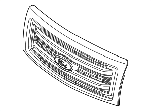 2009-2014 Ford F-150 Chrome Radiator Grille 2 Bar Stock On XLT OEM ...