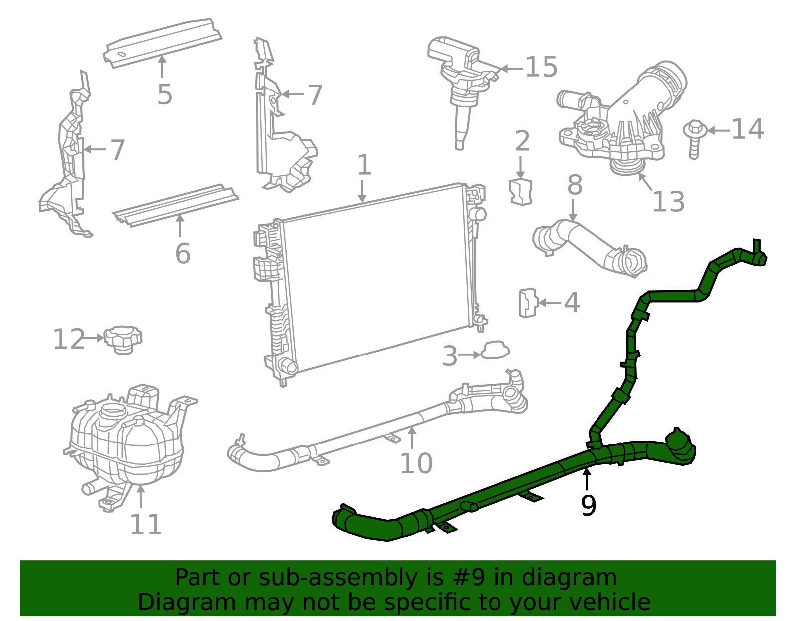 2017-2025 Chrysler Pacifica Radiator Outlet Hose And Clamp 68238070AD ...