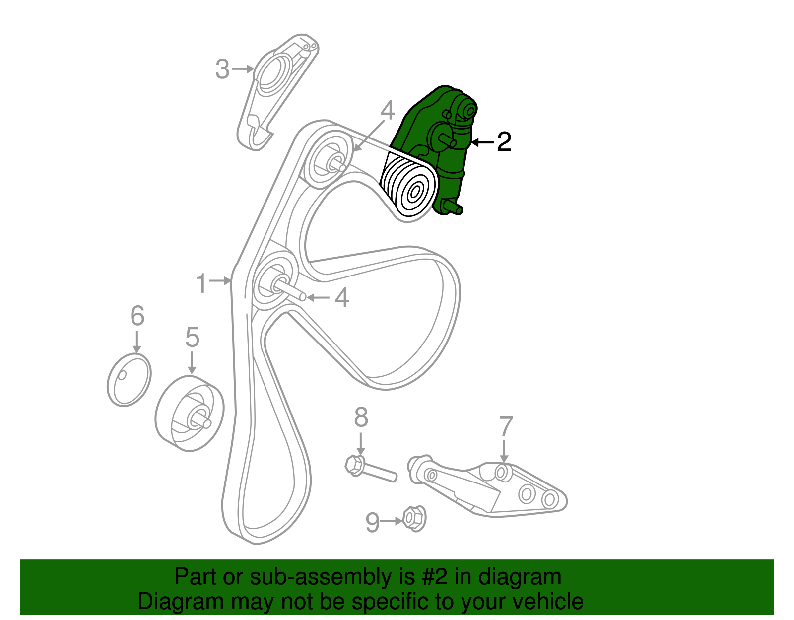 2012-2017 Land Rover Serpentine Tensioner LR034128 | OEM Parts Online
