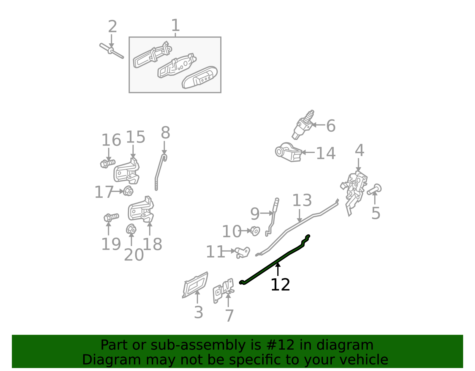 2003-2011 Ford Door Lock Operating Rod 5W7Z-5426442-A | OEM Parts Online