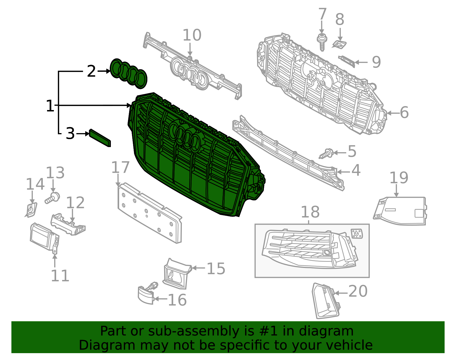 Grille 4M0-853-651-AH-MX3 | OEM Parts Online
