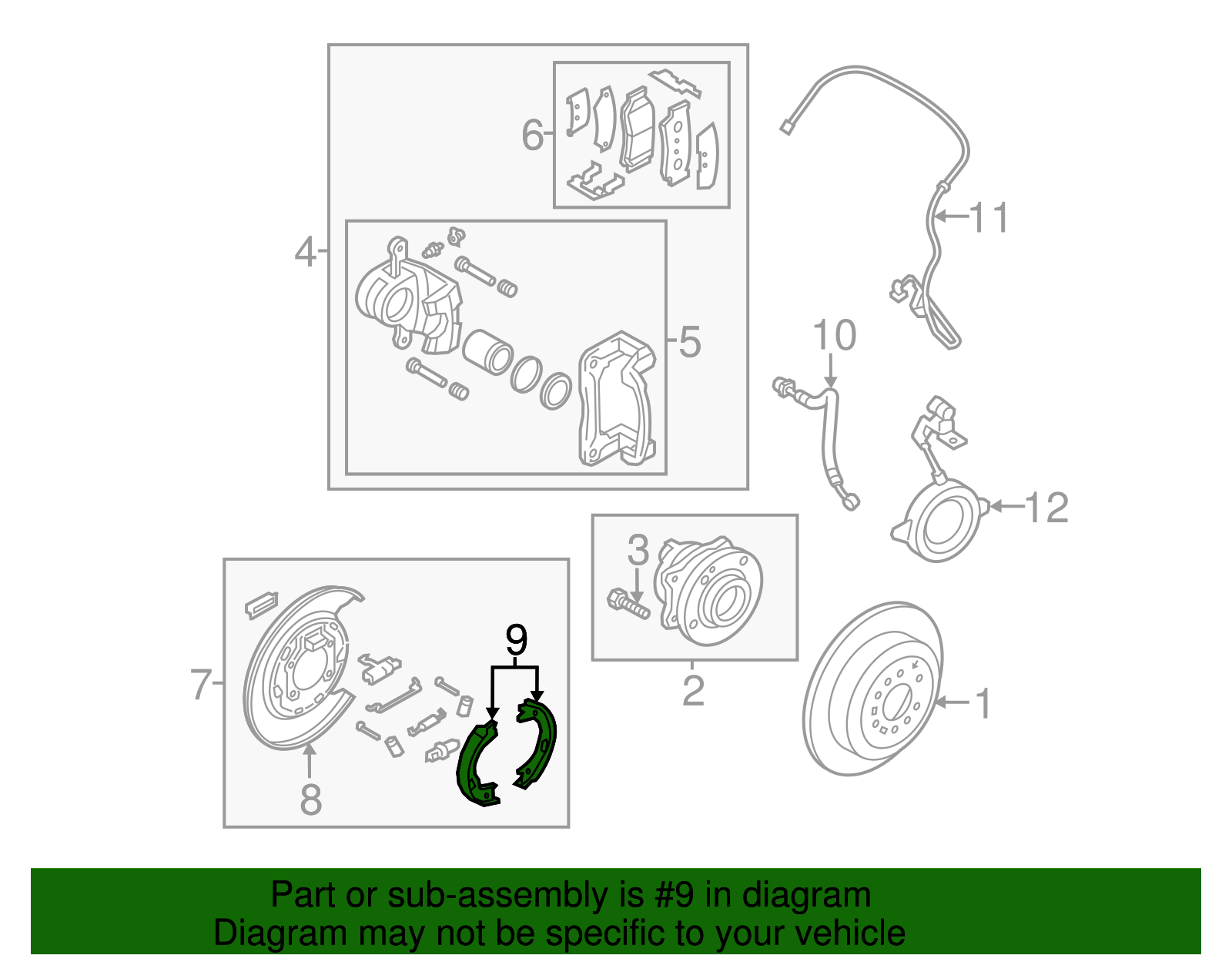 58305-2PA00 - Park Brake Shoes 2011-2013 Kia Sorento | Kia.Parts Store