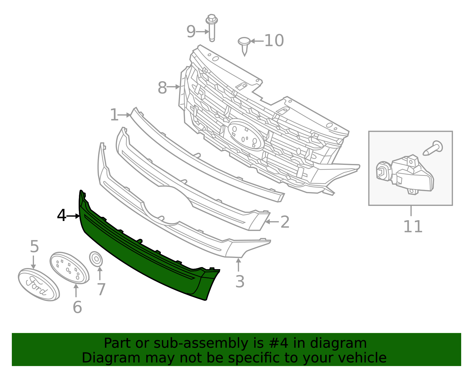 2011-2014 Ford Edge Lower Molding BT4Z-8200-EPTM | Awesome Parts Ford