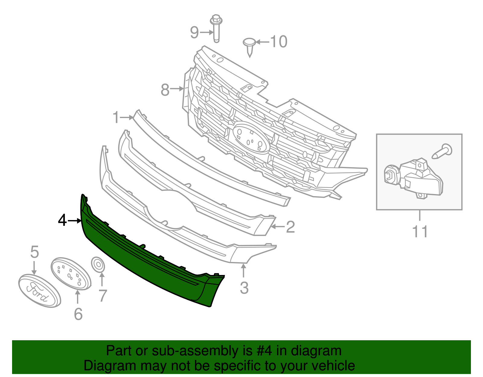 Genuine OEM Ford Part - Lower Molding BT4Z-8200-EPTM | Genuine OEM Ford ...