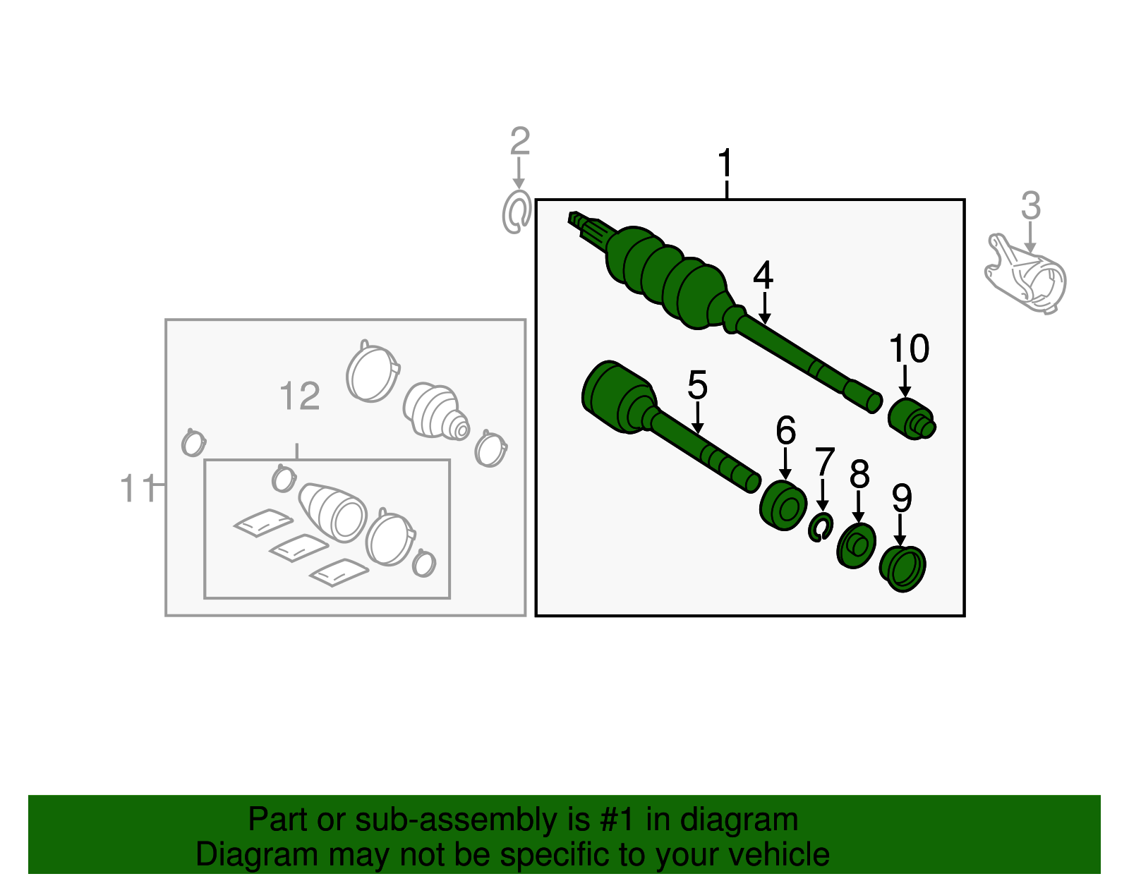 2005-2012 Toyota Avalon Axle Assembly 43410-07071 | Toyota Parts Center