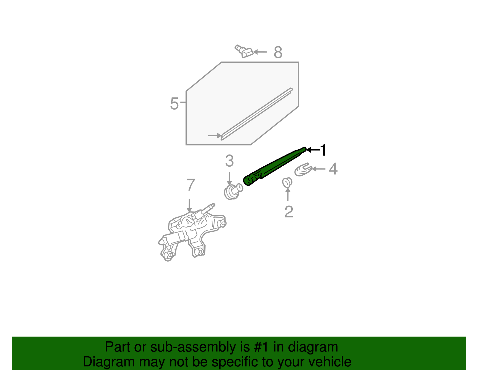 2005-2010 Toyota Sienna Wiper Arm 85241-20170 | Toyota Parts Center