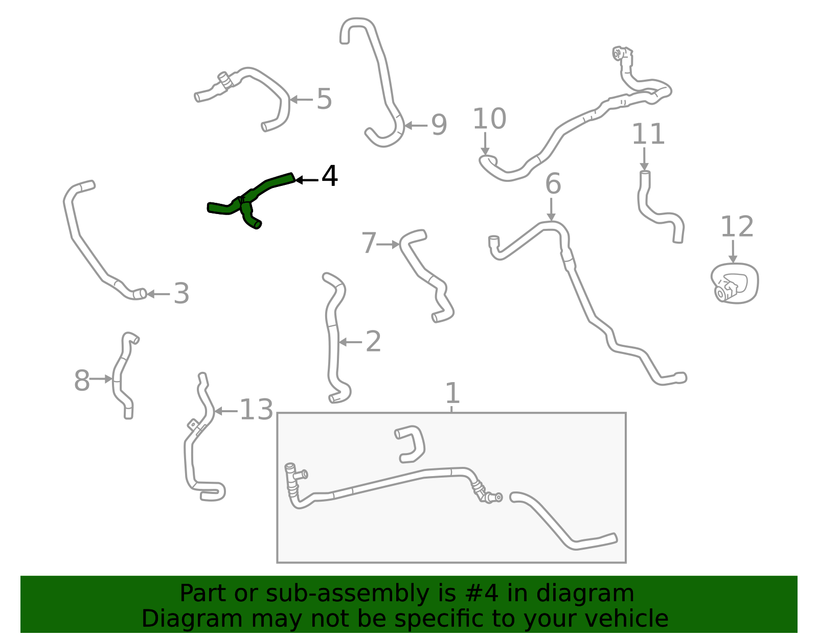 Drive Motor Inverter Radiator Hose G90A4-42010 | Toyota Parts Center