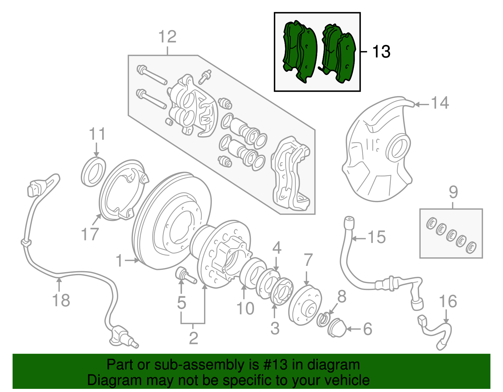 MR389546 - Disc Brake Pad Set Front 1991-2004 Mitsubishi | Mitsubishi ...