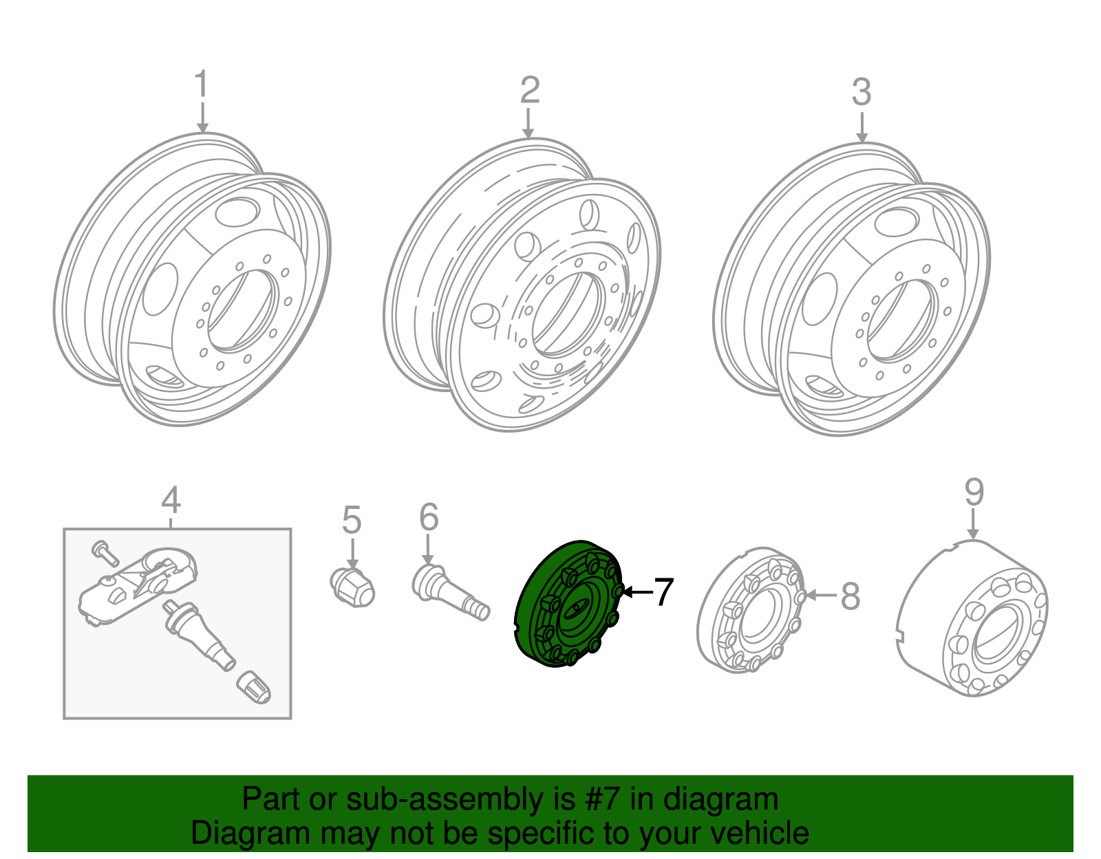 OEM Ford Wheel Cap For 2008-2016 Ford - Part No. 5C3Z-1130-MA | Karl ...