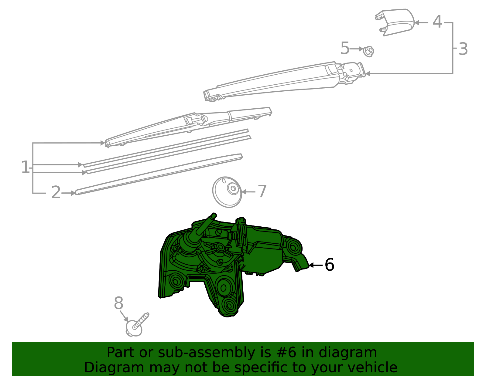 2020-2025 Toyota 2020-2024 Toyota - Back Glass Wiper Motor 85130-0E120 ...