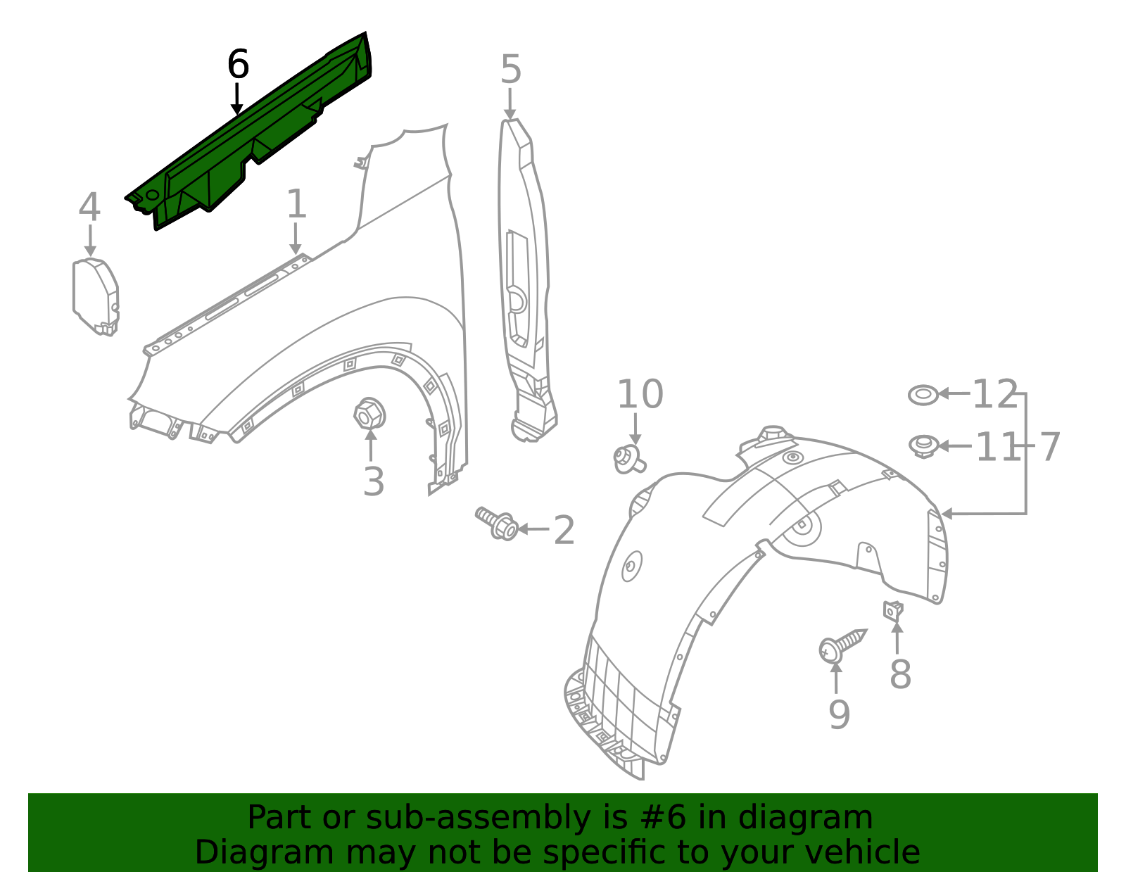 2020-2025 Hyundai Palisade Fender Ledge Cover 84169-S8000 | OEM Parts ...