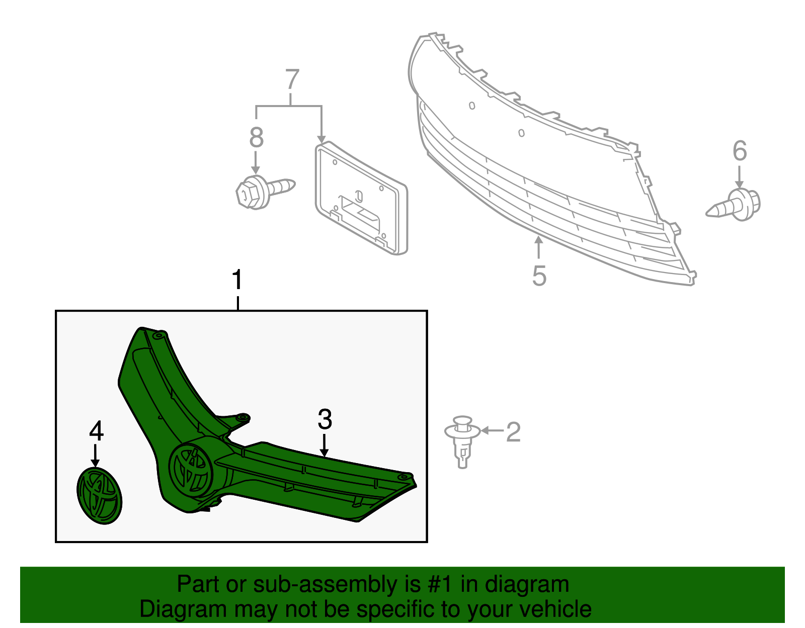 2014-2016 Toyota Corolla Grille Assembly 53100-02810 | Toyota Parts Center
