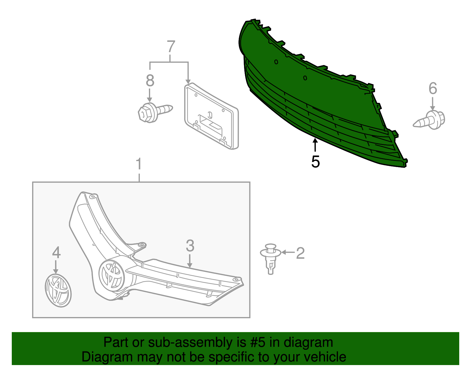 2014-2016 Toyota Corolla Lower Grille 53112-02640 | OEM Parts Online