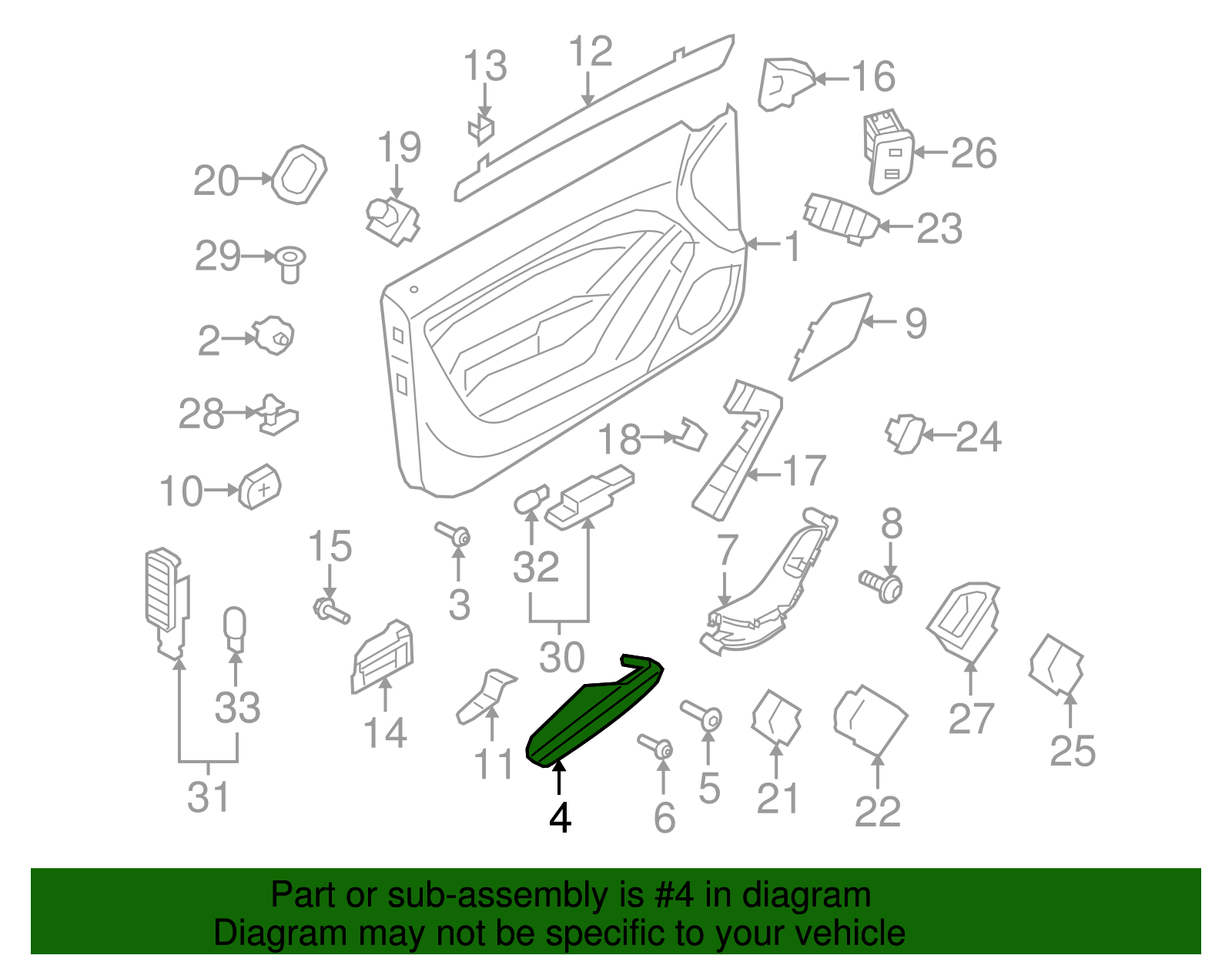 8T1-867-173-24A - 2008-2017 Audi - Door Armrest 2008-2017 Audi | European OEM Parts Direct