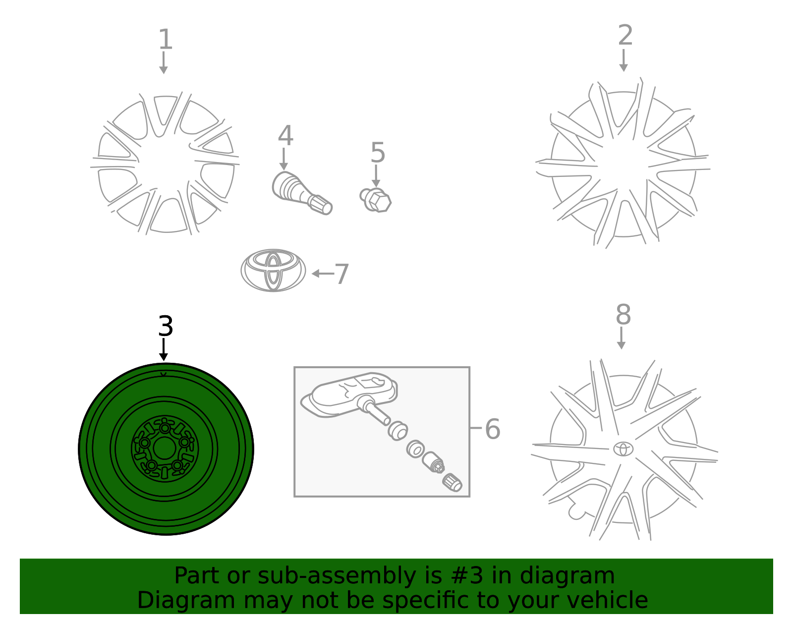 2011-2018 Toyota Spare Tire 42611-75101 | OEM Parts Online