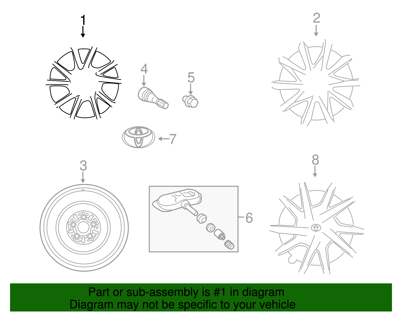 2012-2017 Toyota Prius V Wheel Alloy 16 42611-47240 | Toyota Parts Center