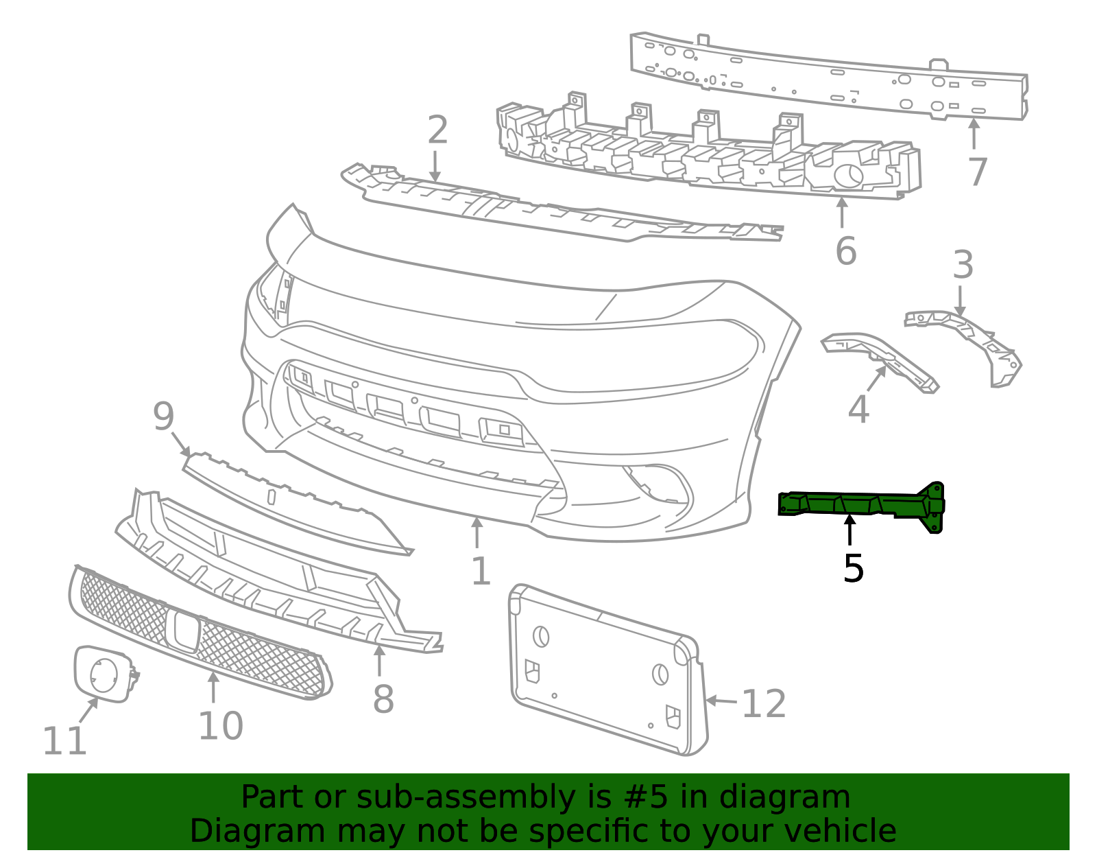 2015-2023 Dodge Charger Bumper Bracket 68226545AB | Mopar Parts Canada