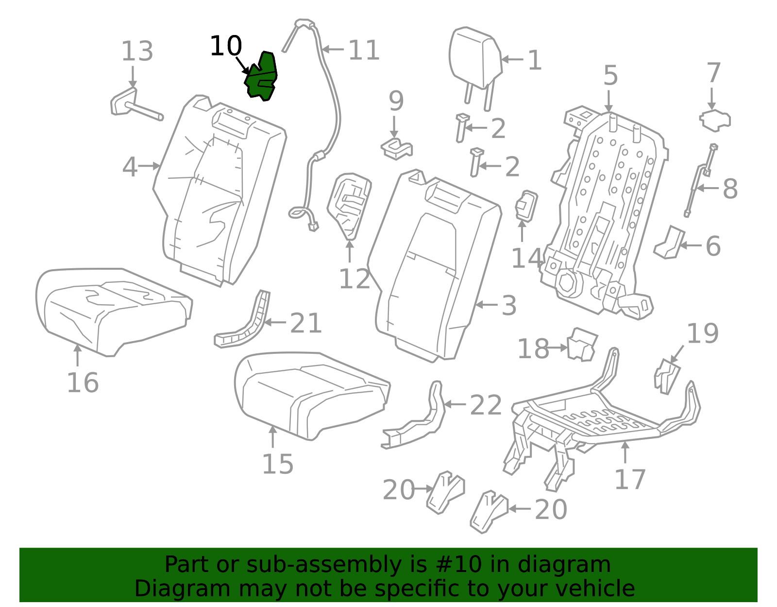 82220-T5A-J11 - 2017-2022 Honda CR-V - Lock R Rear Seat | Genuine Honda ...