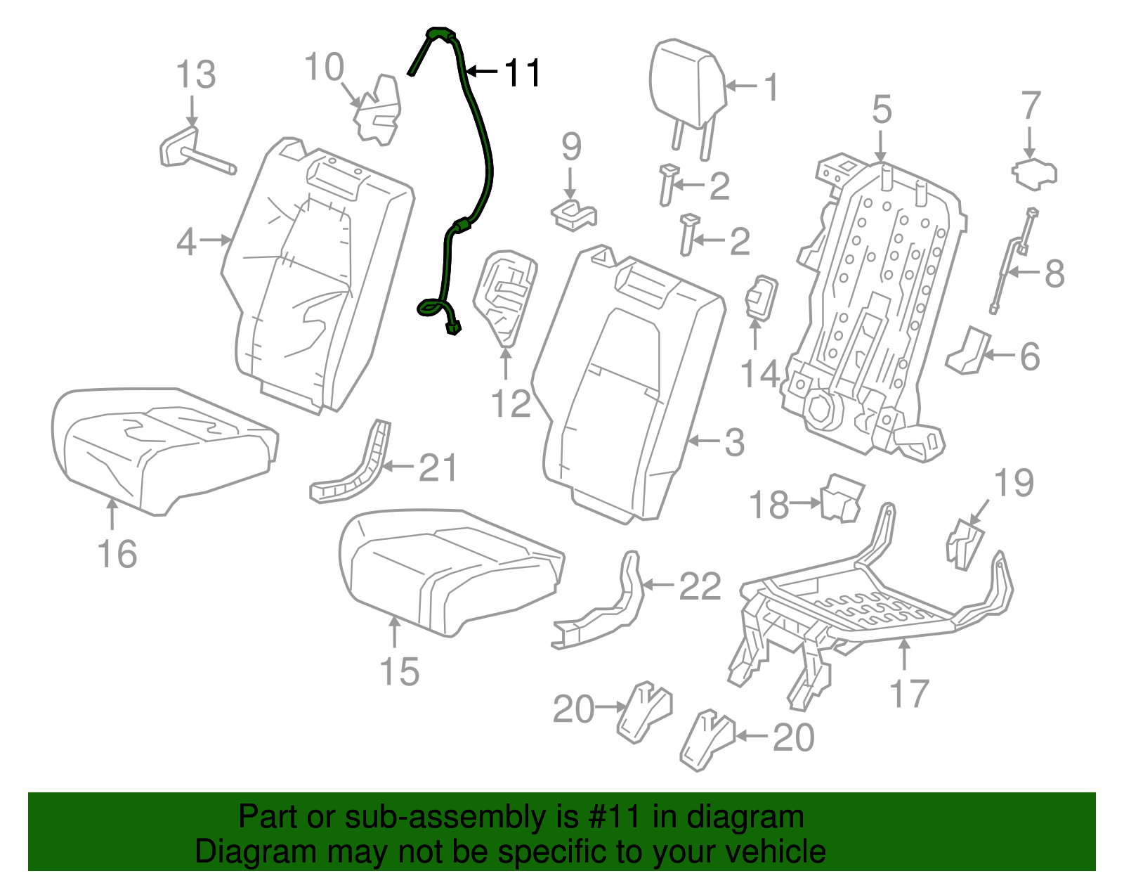 82270-TPG-A01 - Cable R Rear Seat - 2020 Honda CR-V | Honda Parts Cheap