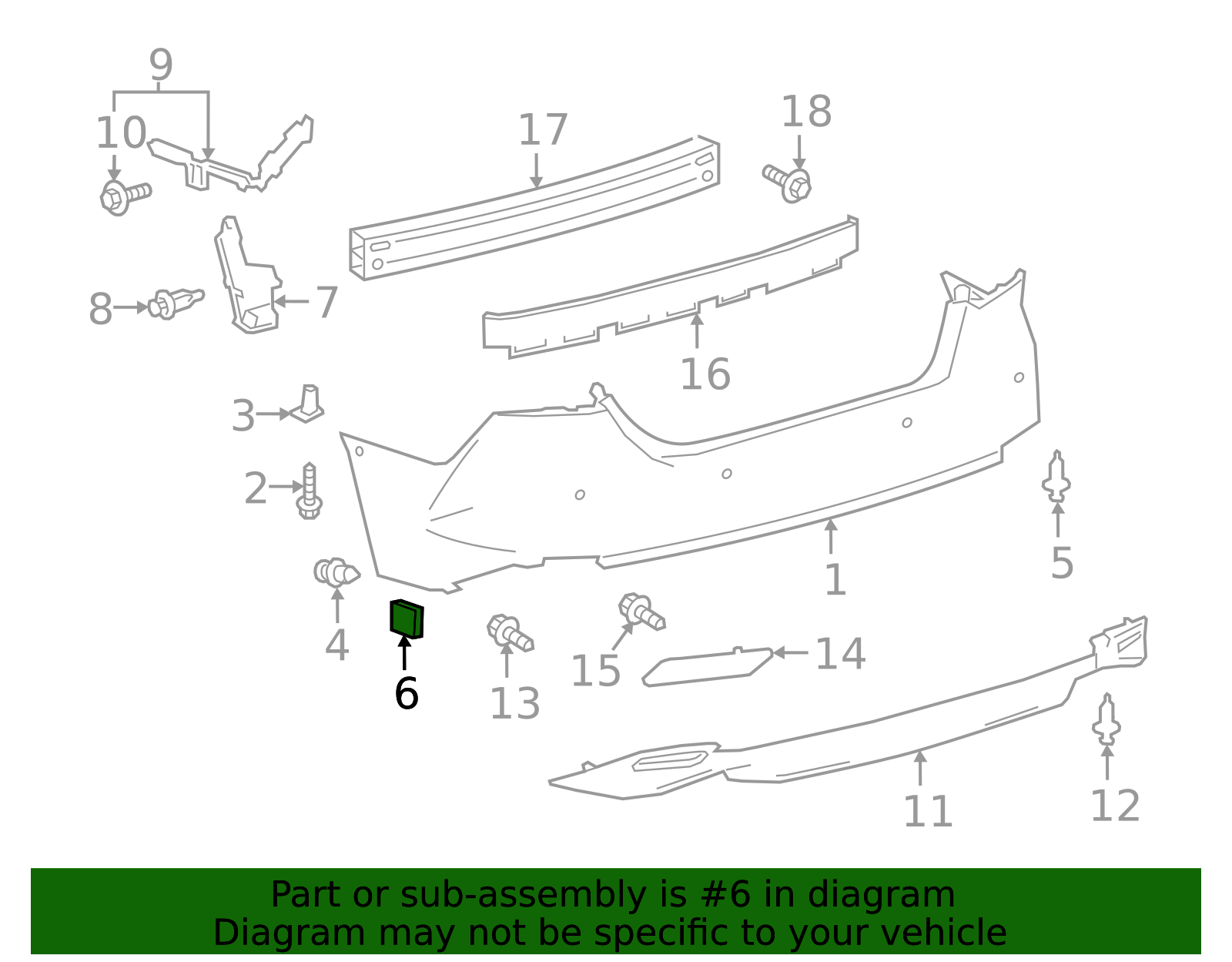 52462-06180 - Bumper Cover Pad - OEM Genuine Toyota Parts