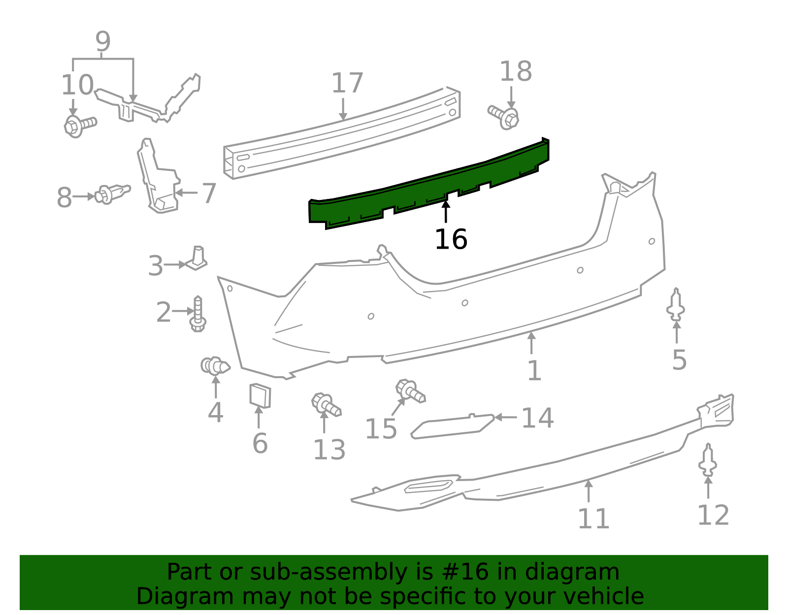 52615-06100 - Bumper Impact Absorber Longo Toyota Parts