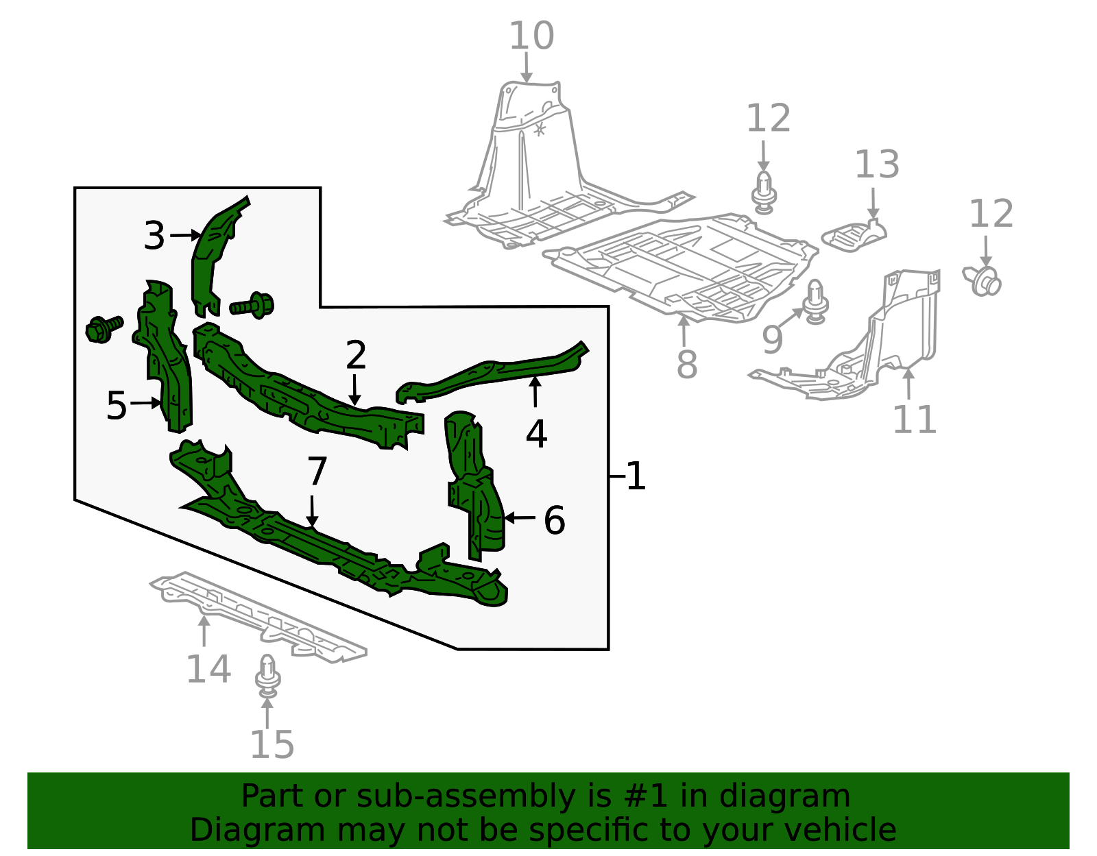 60400-TM8-A00ZZ - Radiator Support Panel 2010-2014 Honda Insight ...