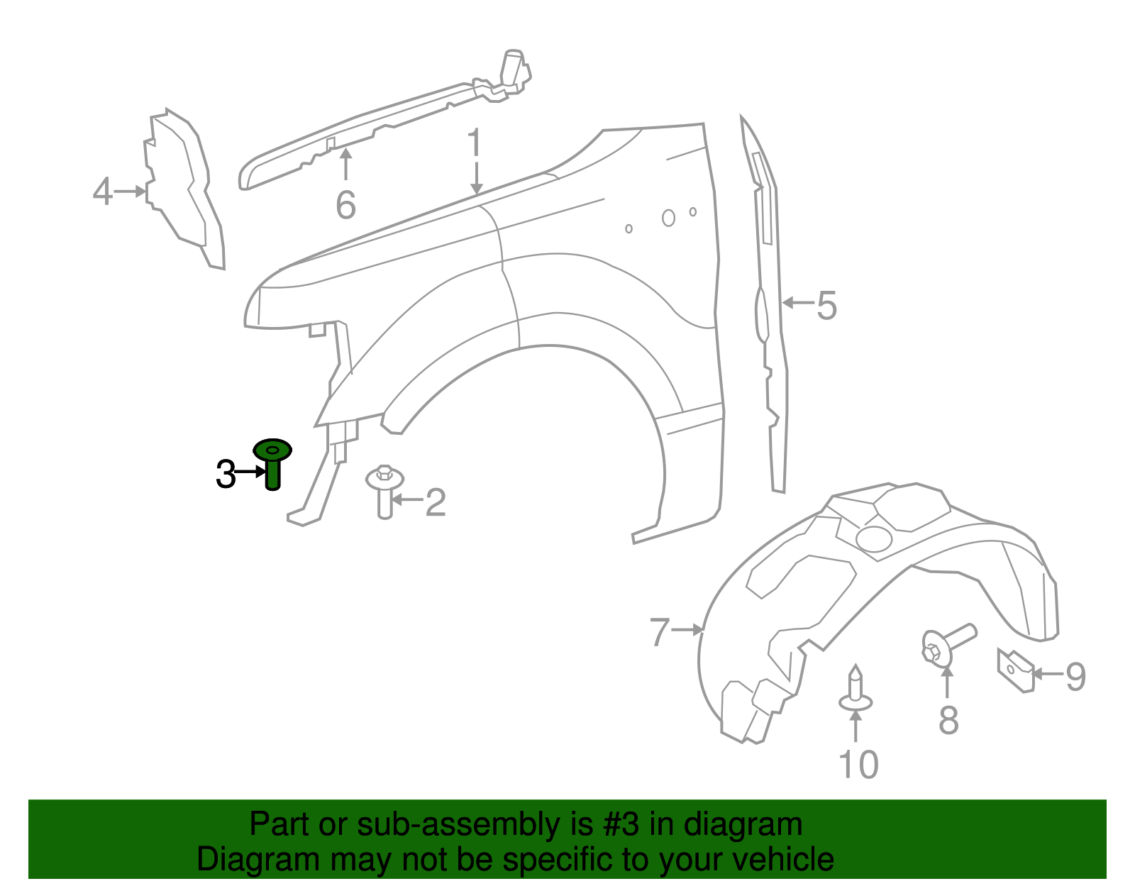 W714338-S439 - Fender Bolt 2009-2025 Ford | Ford Parts Center