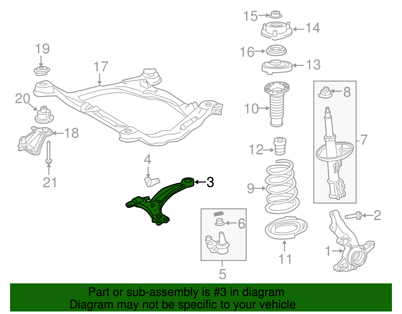 48069-08040 - Suspension Control Arm (Left, Front, Lower) 2011-2020 ...