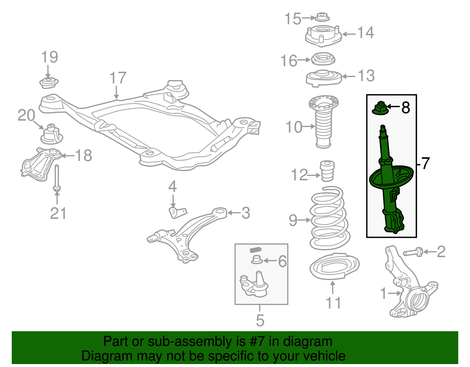 2011-2014 Toyota Sienna Suspension Strut (Left, Front) 48520-09S70 ...