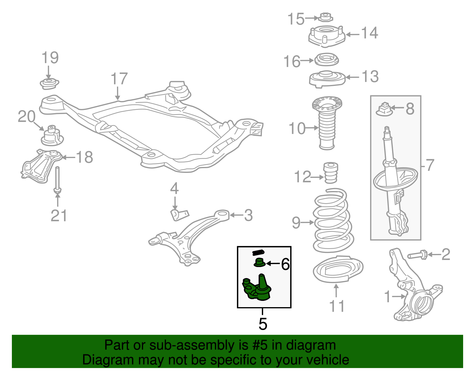 43340-09140 - Suspension Ball Joint (Left, Front, Lower) 2009-2020 ...